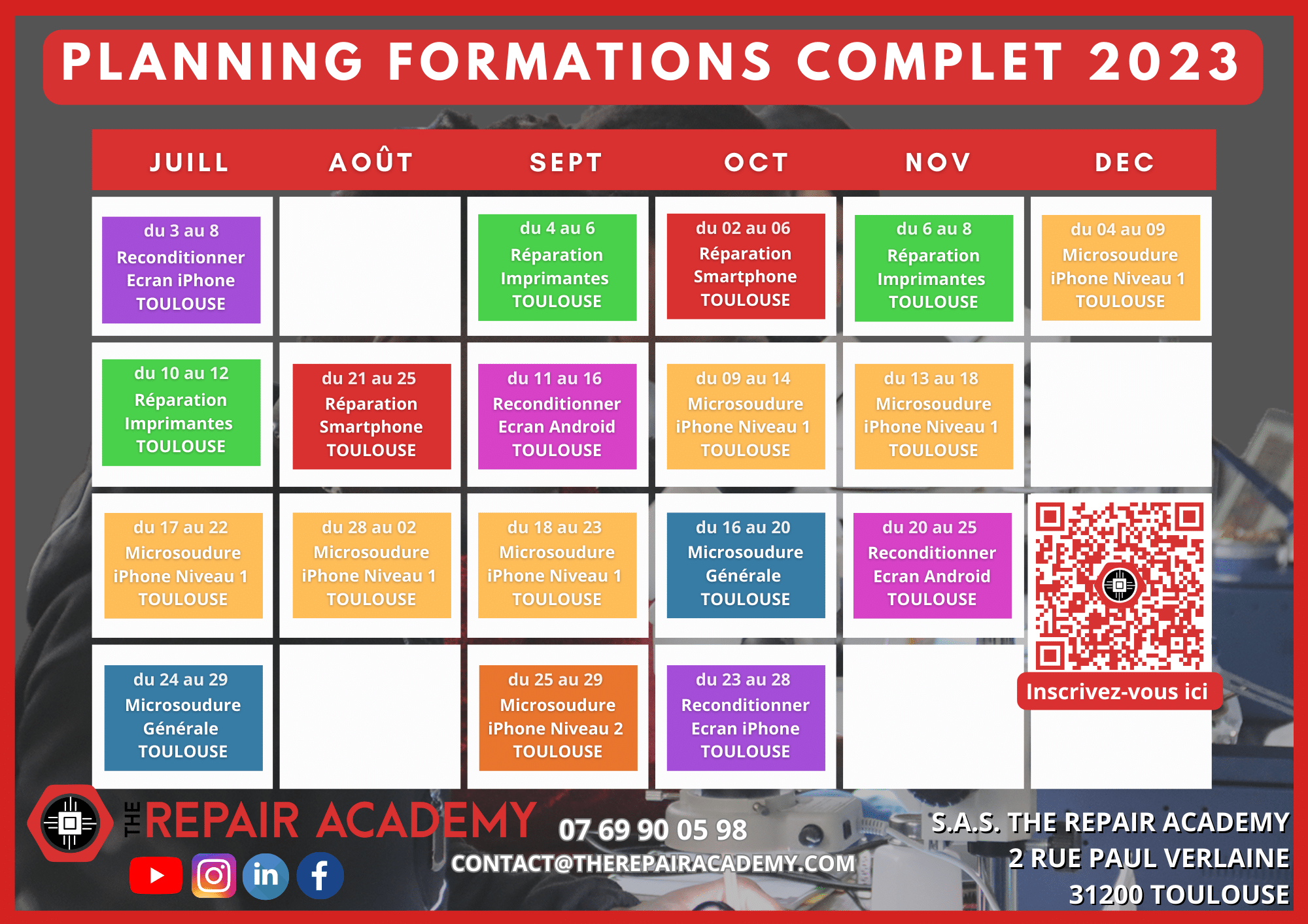Calendrier des Formations - The Repair Academy